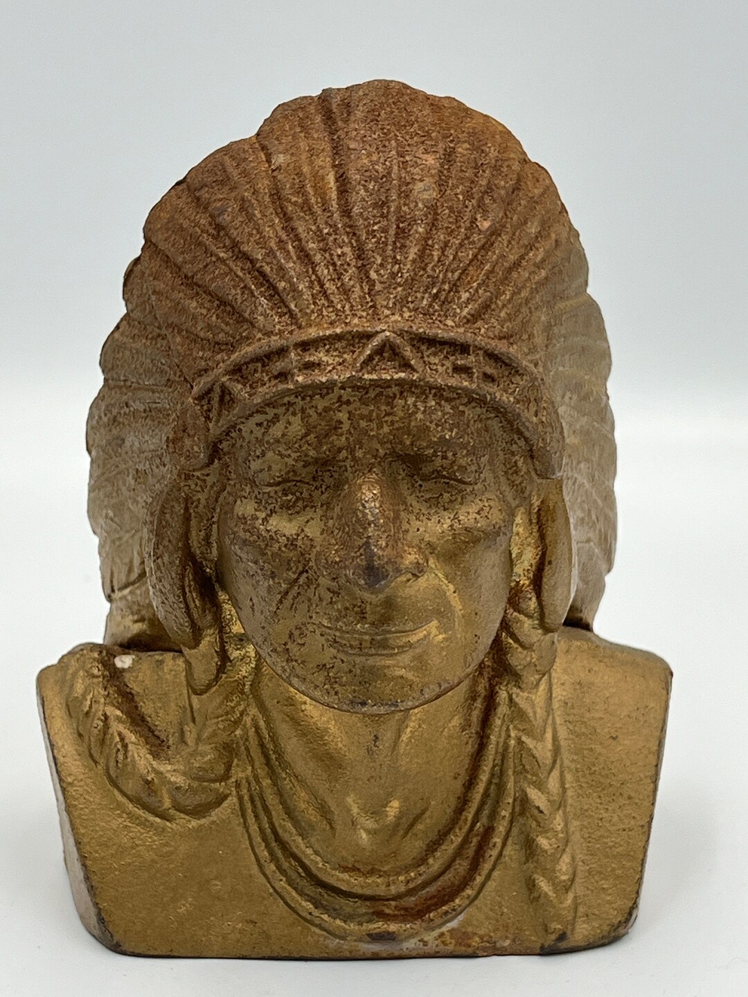 Indian Chief Coin Bank: Vintage Cast Iron Collectible (3.5" X 5") - Etsy