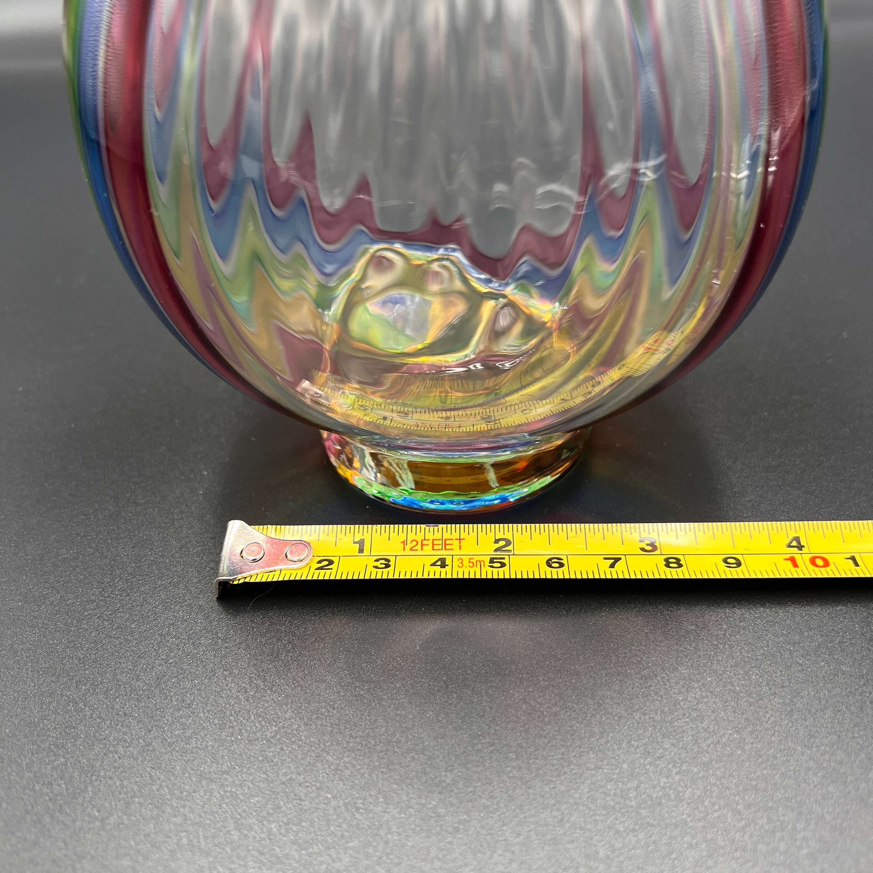 Signed Angelo Fico Rainbow Vase - Etsy