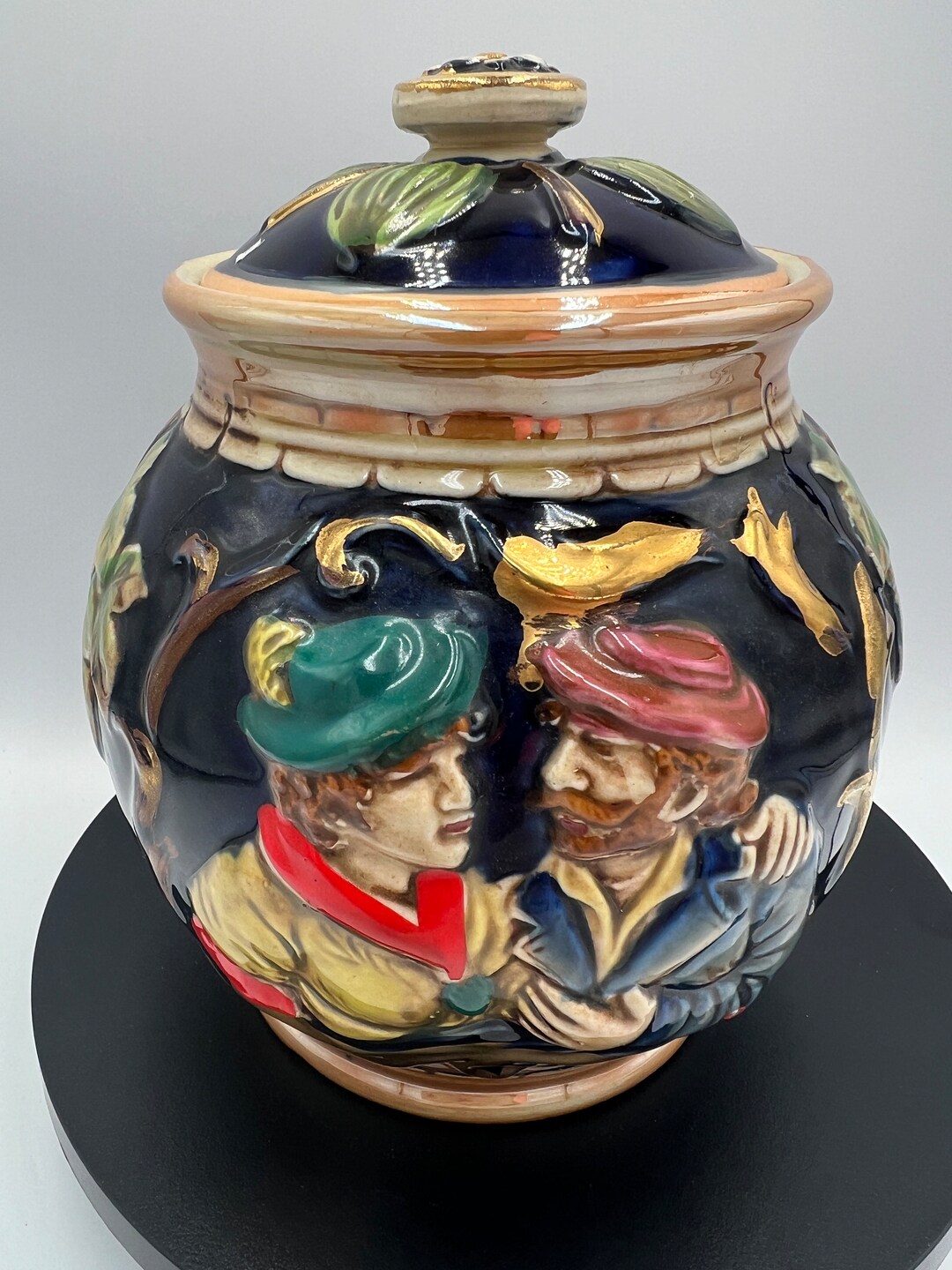 Vintage Lusterware Tobacco Jar Humidor - Antique Ceramic Storage ...