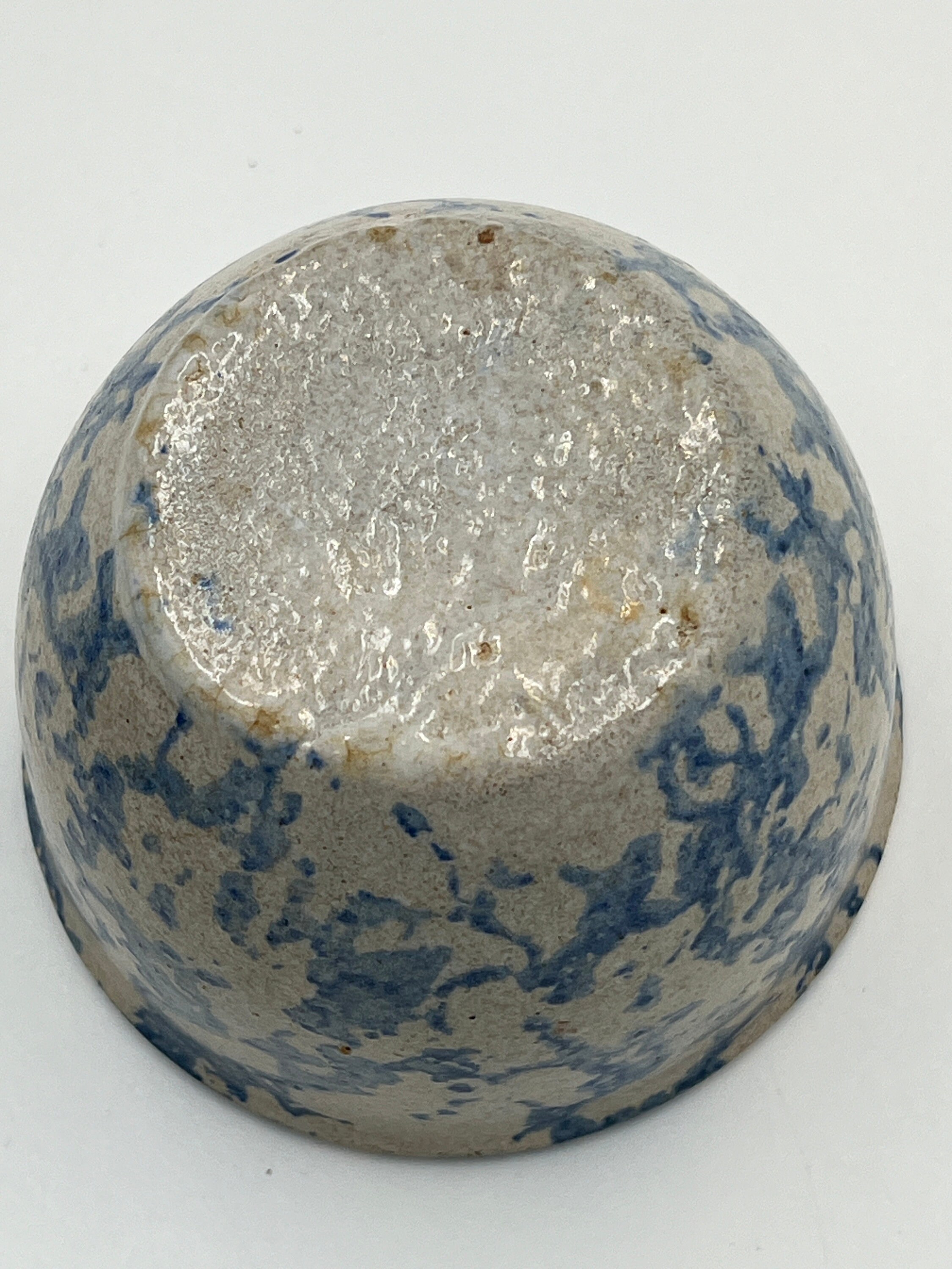 Small Antique Primitive Salt Glazed Blue & White Pot - Etsy