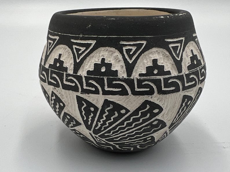 Native American Seed Pot: Vintage Acoma Pottery (signed and Hand ...