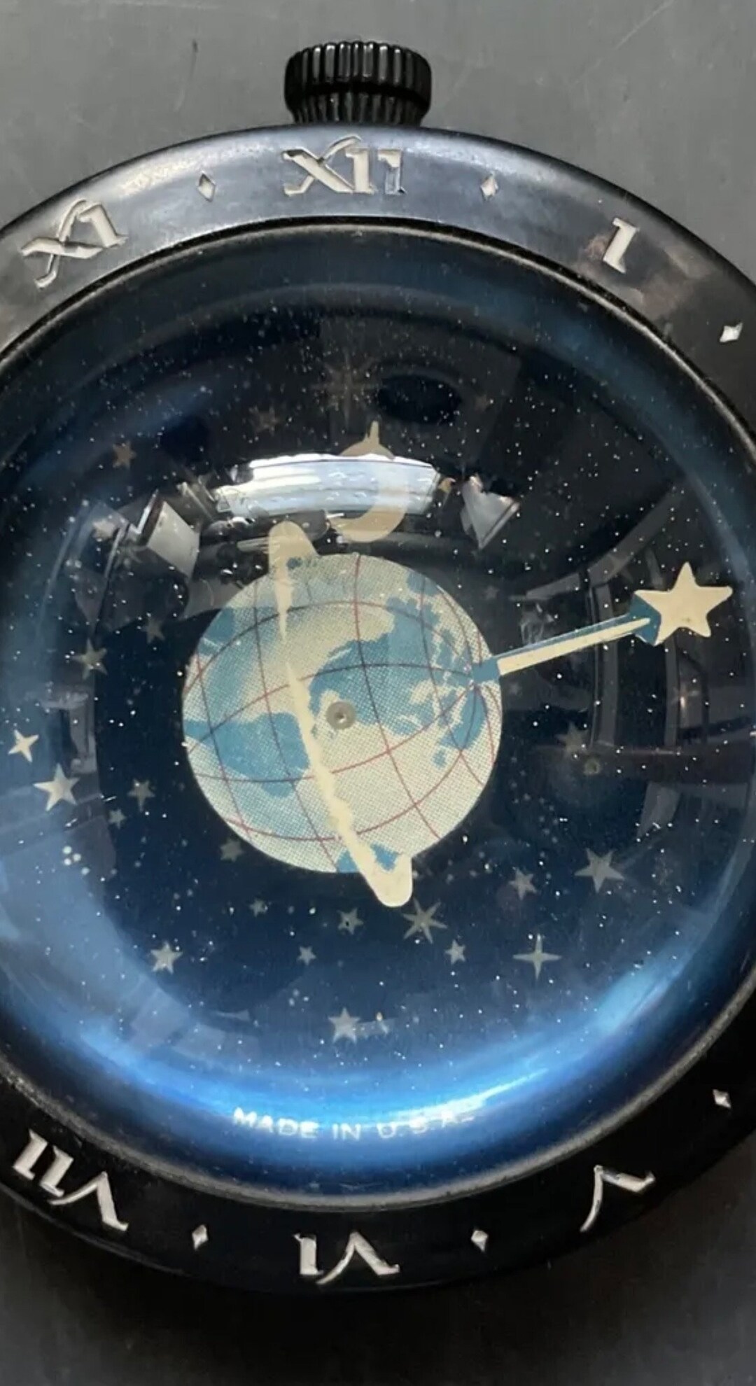 Westclox Earth Moon and Stars Celestial Wind up Desk Clock - Etsy