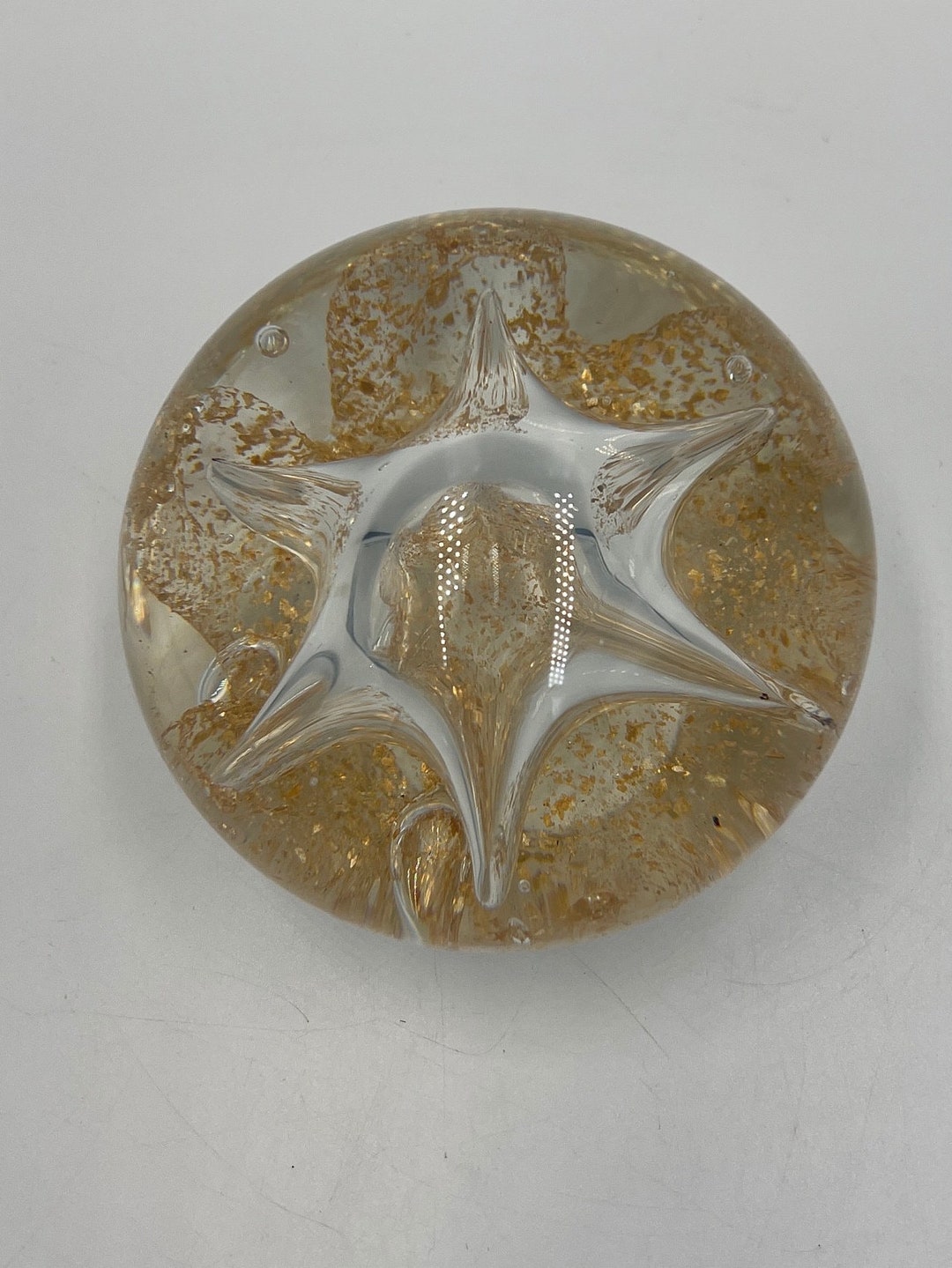 Art Glass Paperweight Gold Dust Star Shaped Bubble Sea Creature - Etsy