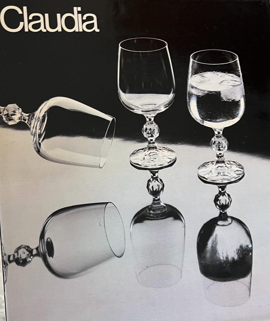 Vintage Czech Crystal Claudia Box of 6 Wine Glasses - Multiple ...