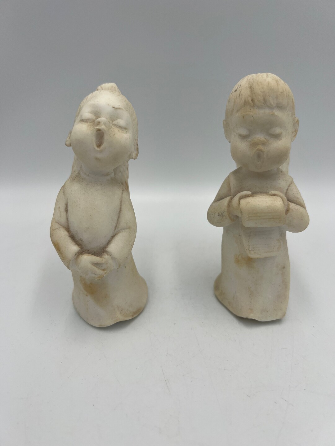 Italian Alabaster Angel Cherub Pair, Vintage Hand-carved (home Decor ...