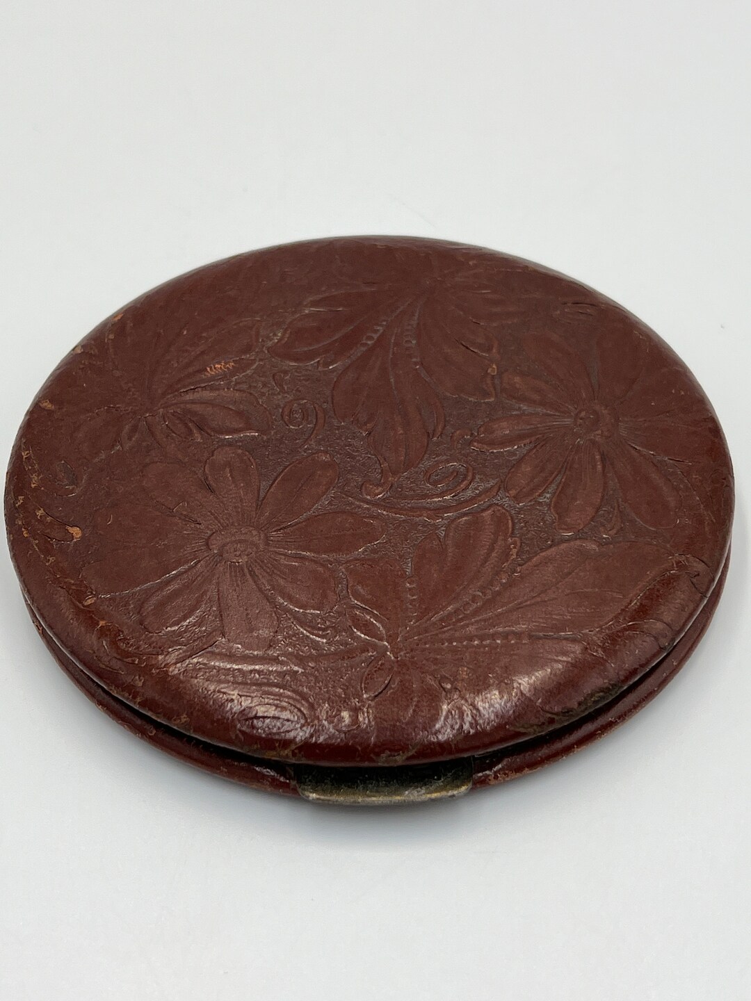 Vintage REX Fifth Avenue Compact Powder Flowered Embossed Leather - Etsy