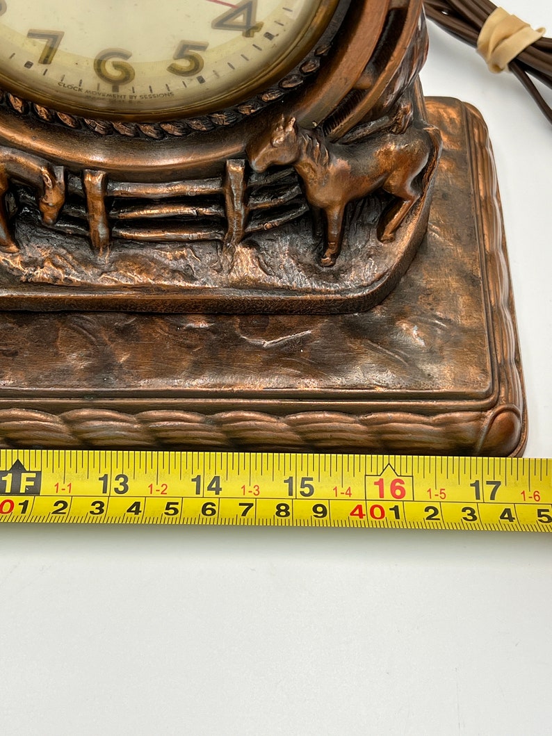 Vintage Sessions Electric Clock, Bronze/copper Horse Works Great - Etsy