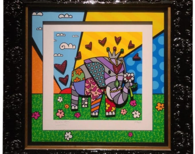 Romero Britto ‘elephant’ 3D Serigraphy With COA and Appraisal - Etsy