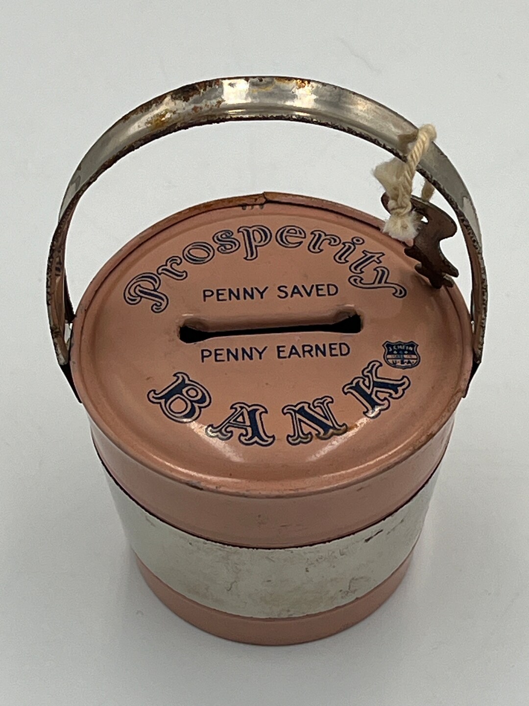 Vintage 1950s Pink & Black Bucket Bank, Prosperity Bank - Etsy