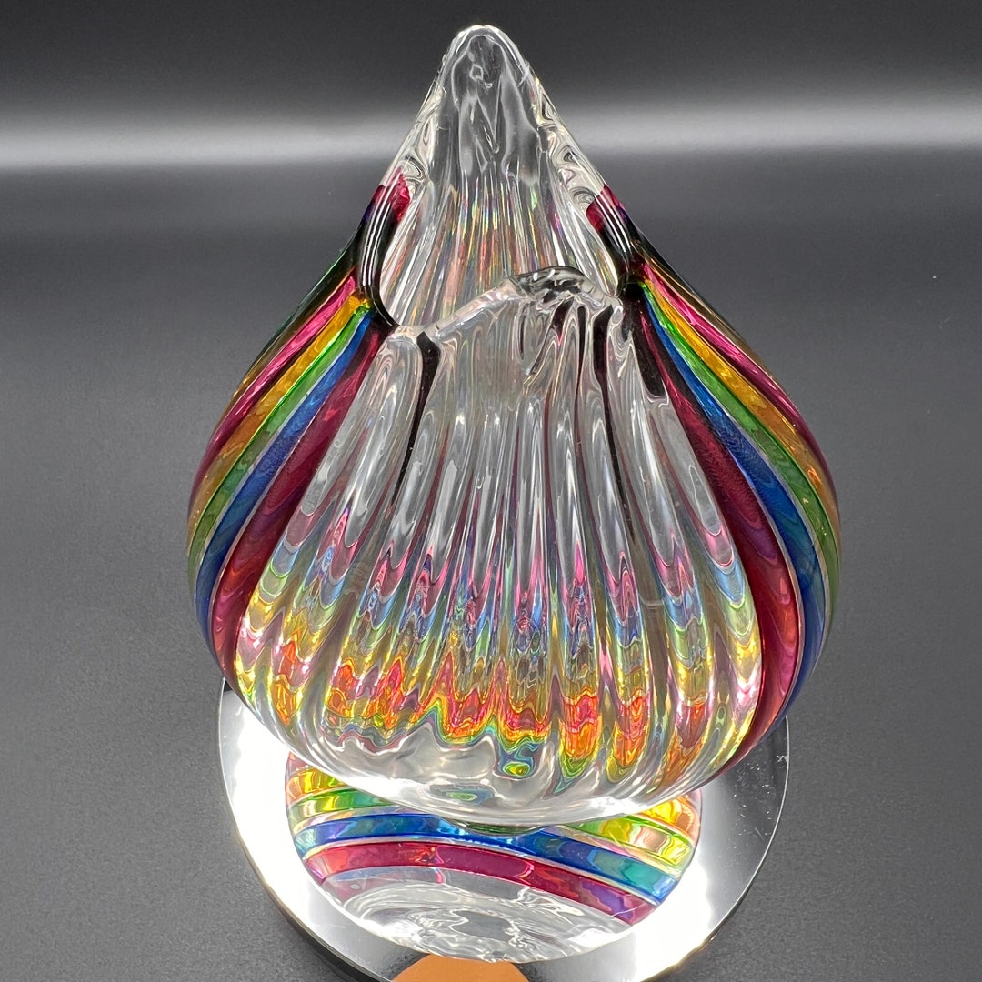 Signed Angelo Fico Rainbow Vase - Etsy