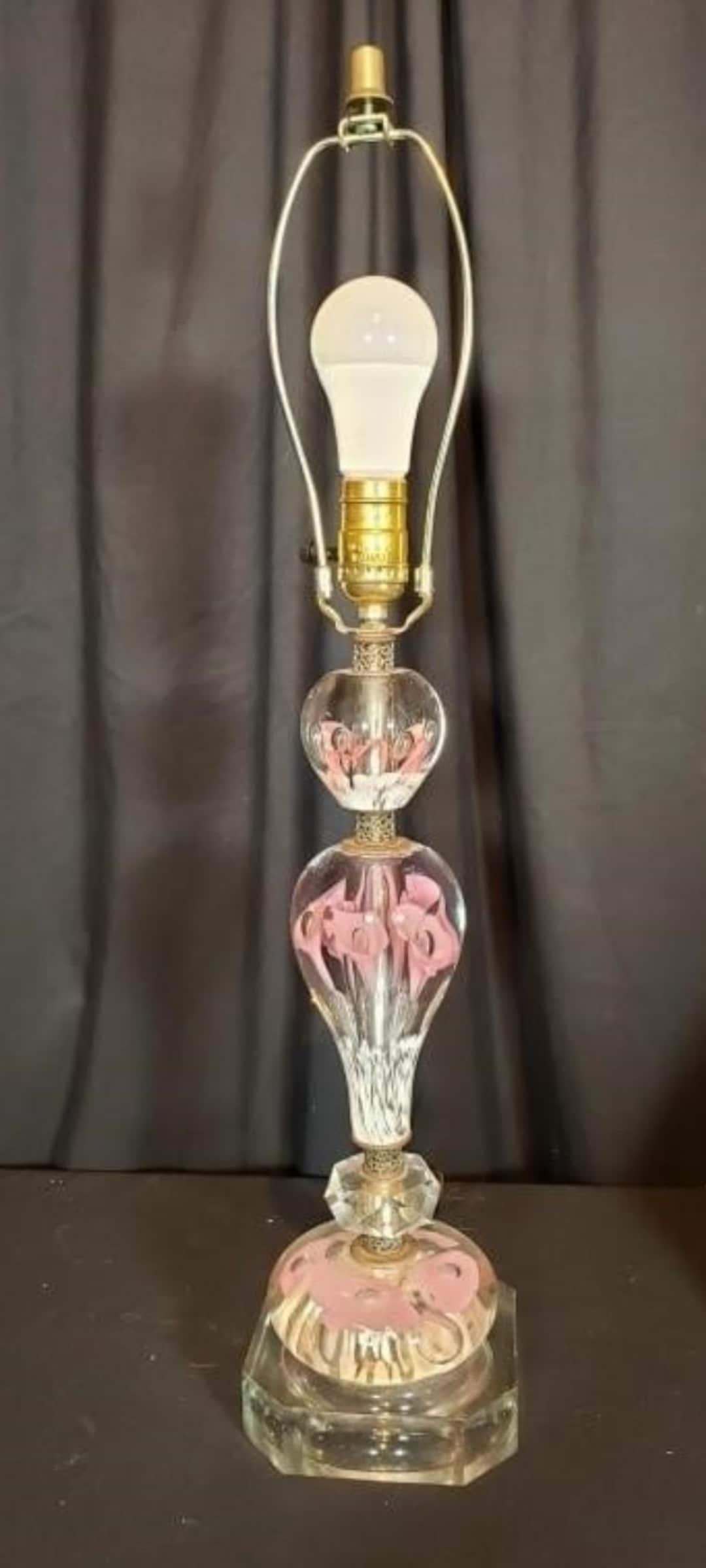 American St. Clair Paperweight Glass Mid Century Modern Lamp 26” H - Etsy