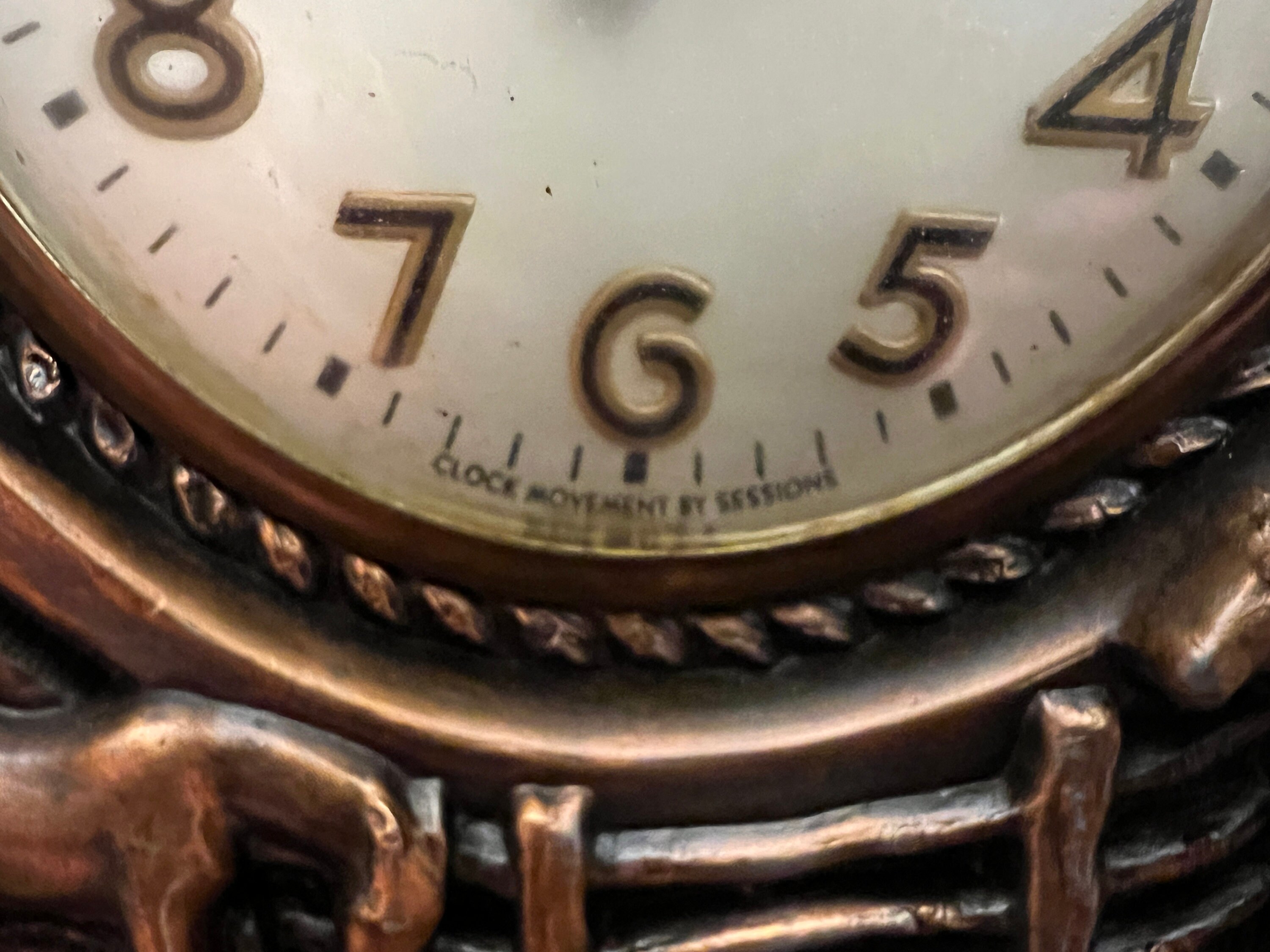 Vintage Sessions Electric Clock, Bronze/copper Horse Works Great - Etsy