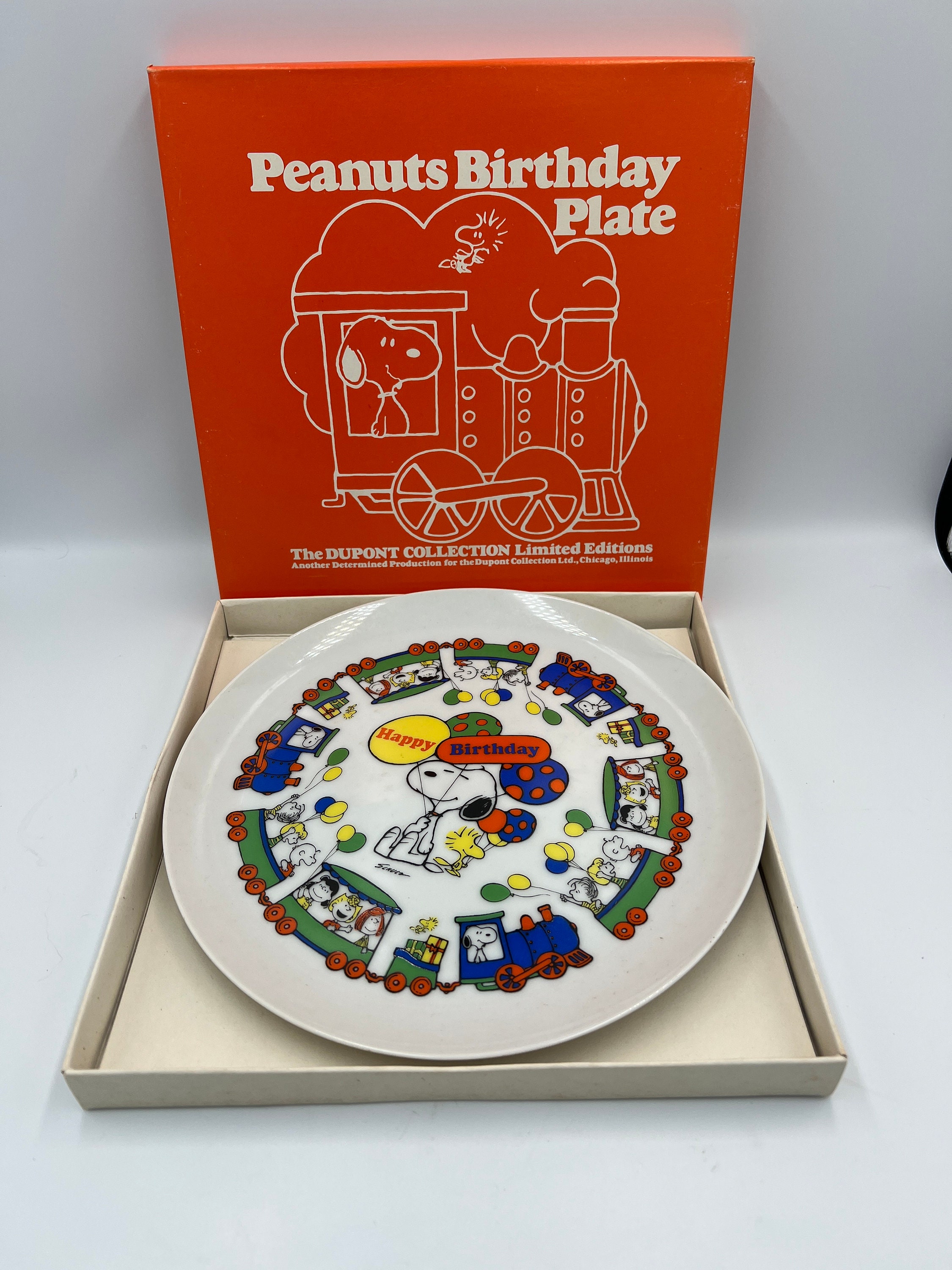 Peanuts Plate With Snoopy and Woodstock With happy Birthday - Etsy