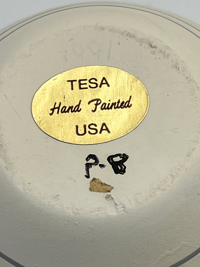 Vintage TESA Hand Painted Clay Pot Bowl Vase Pottery USA Southwestern ...