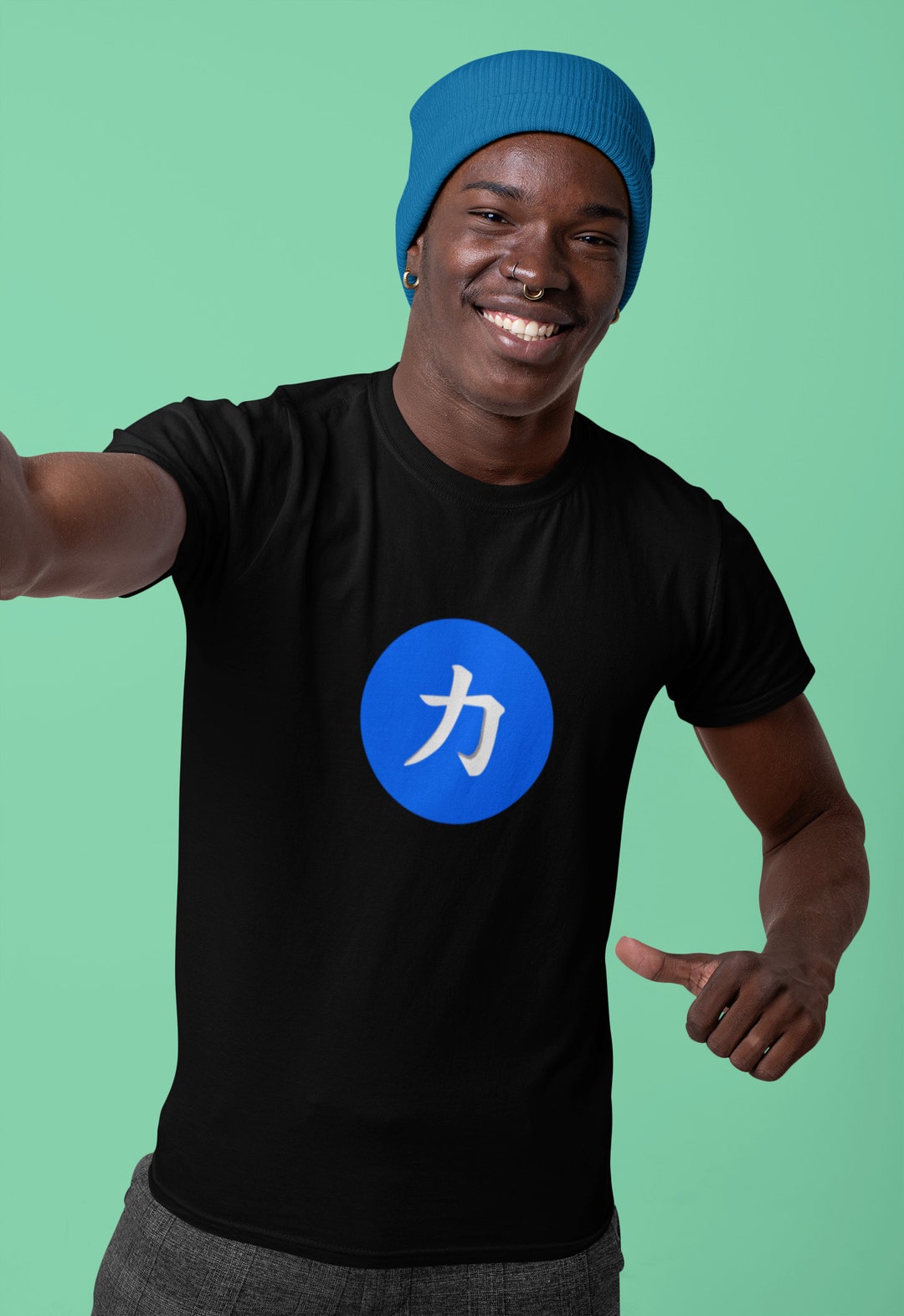 Power Kanji Blue Japanese Character Unisex Jersey Short Sleeve - Etsy