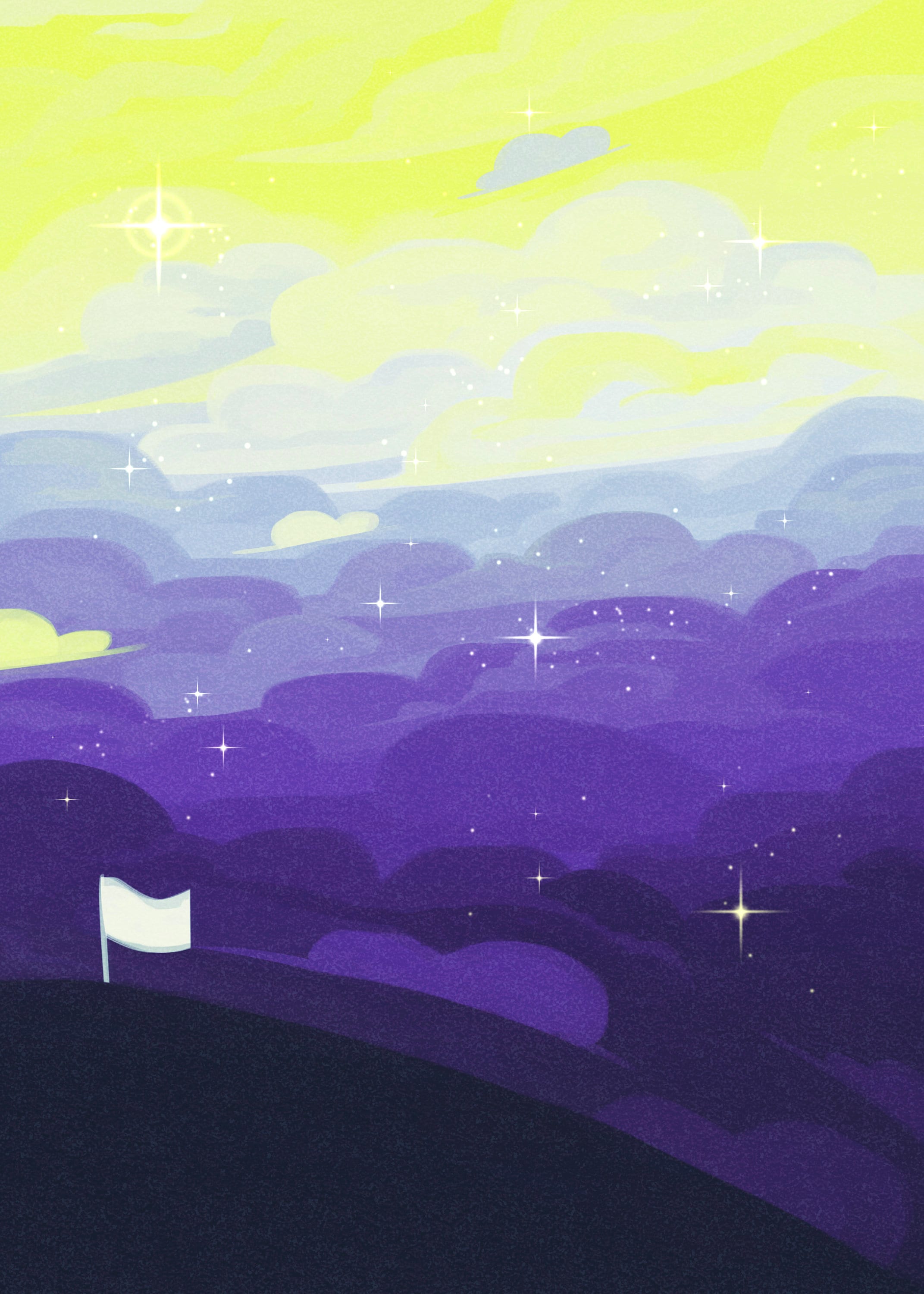 Nonbinary Pride Sky Wallpaper Digital Download - Etsy