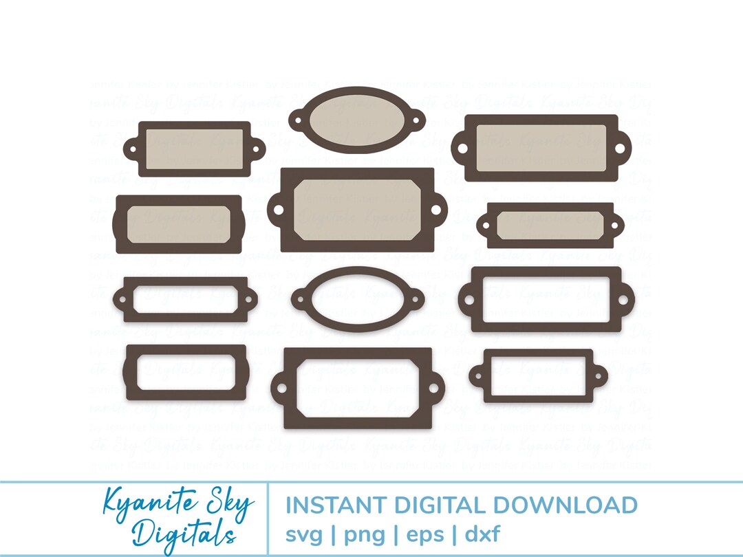 Label Frames SVG Bundle, Bookplate Shape, Office Organizing, Junk ...