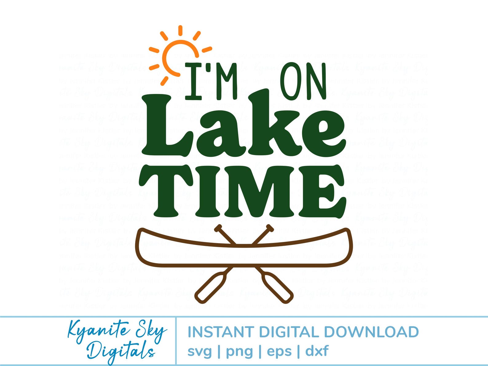 Lake Time SVG I'm on Lake Time Fun Quote With Canoe Sun Cut File for ...