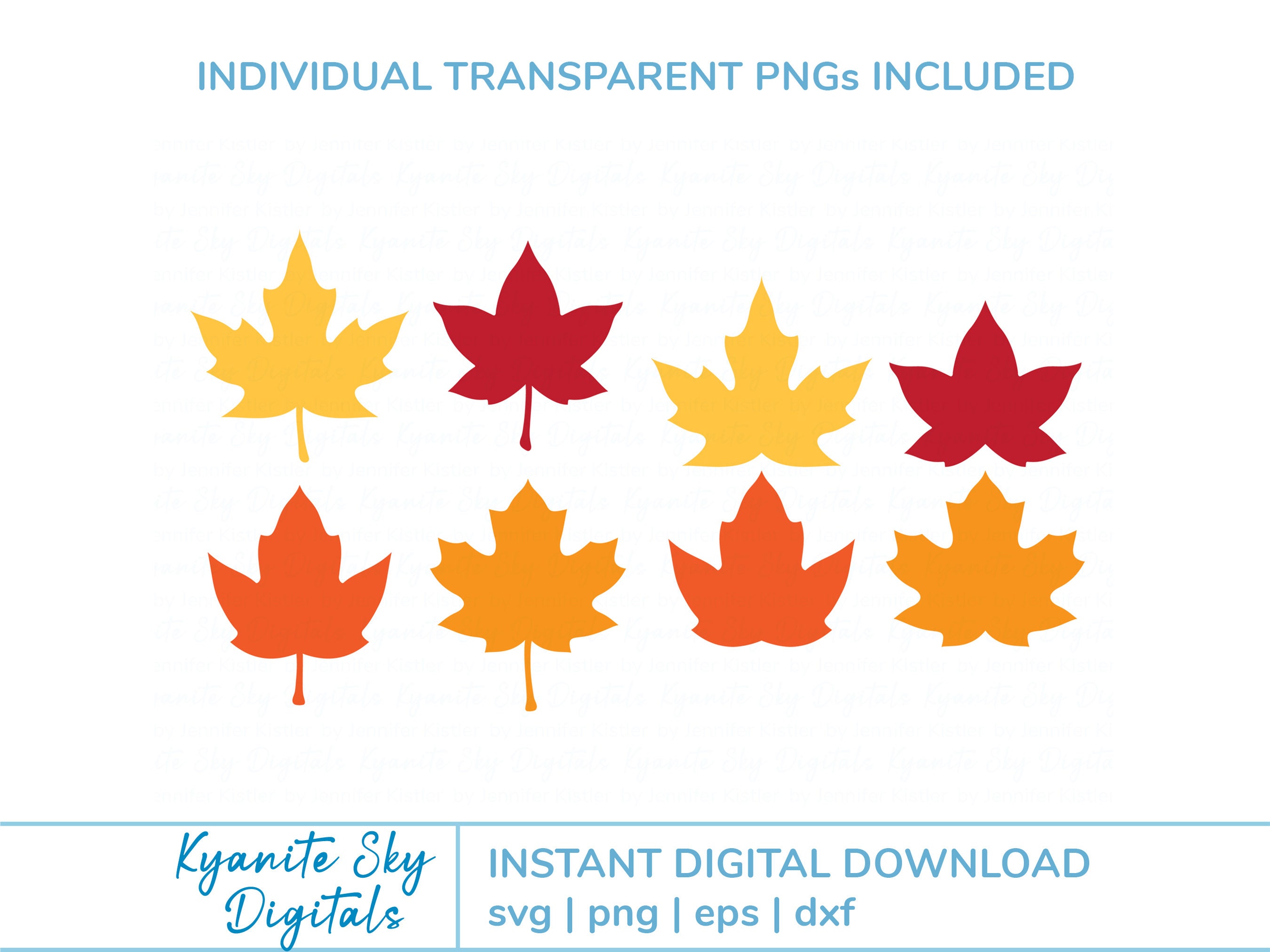 Fall Leaves All Sizes SVG Bundle Leaf Shape Cut Files Autumn Maple Leaf ...
