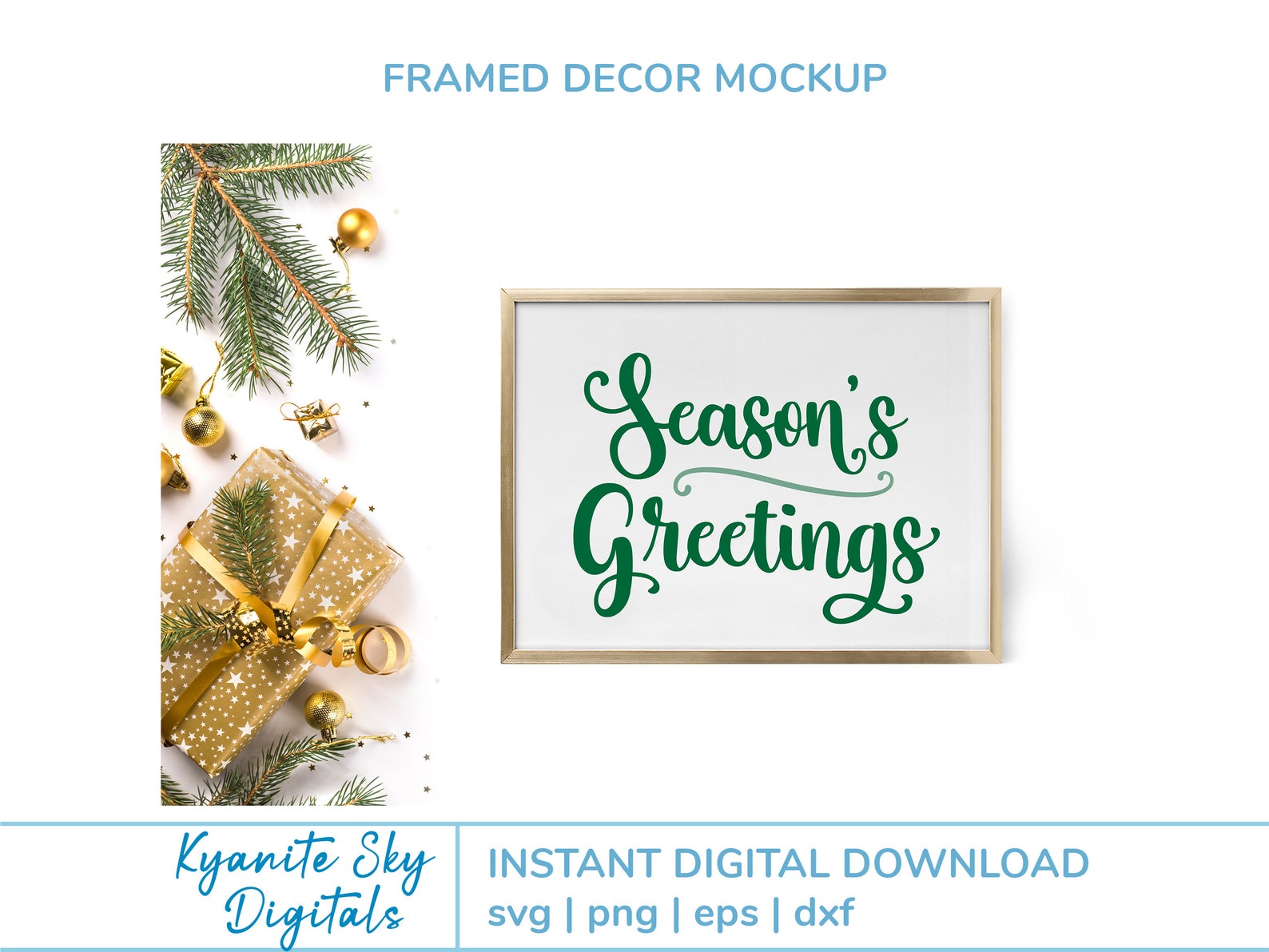 Season's Greetings Christmas SVG With Holly Leaves for Christmas Card ...