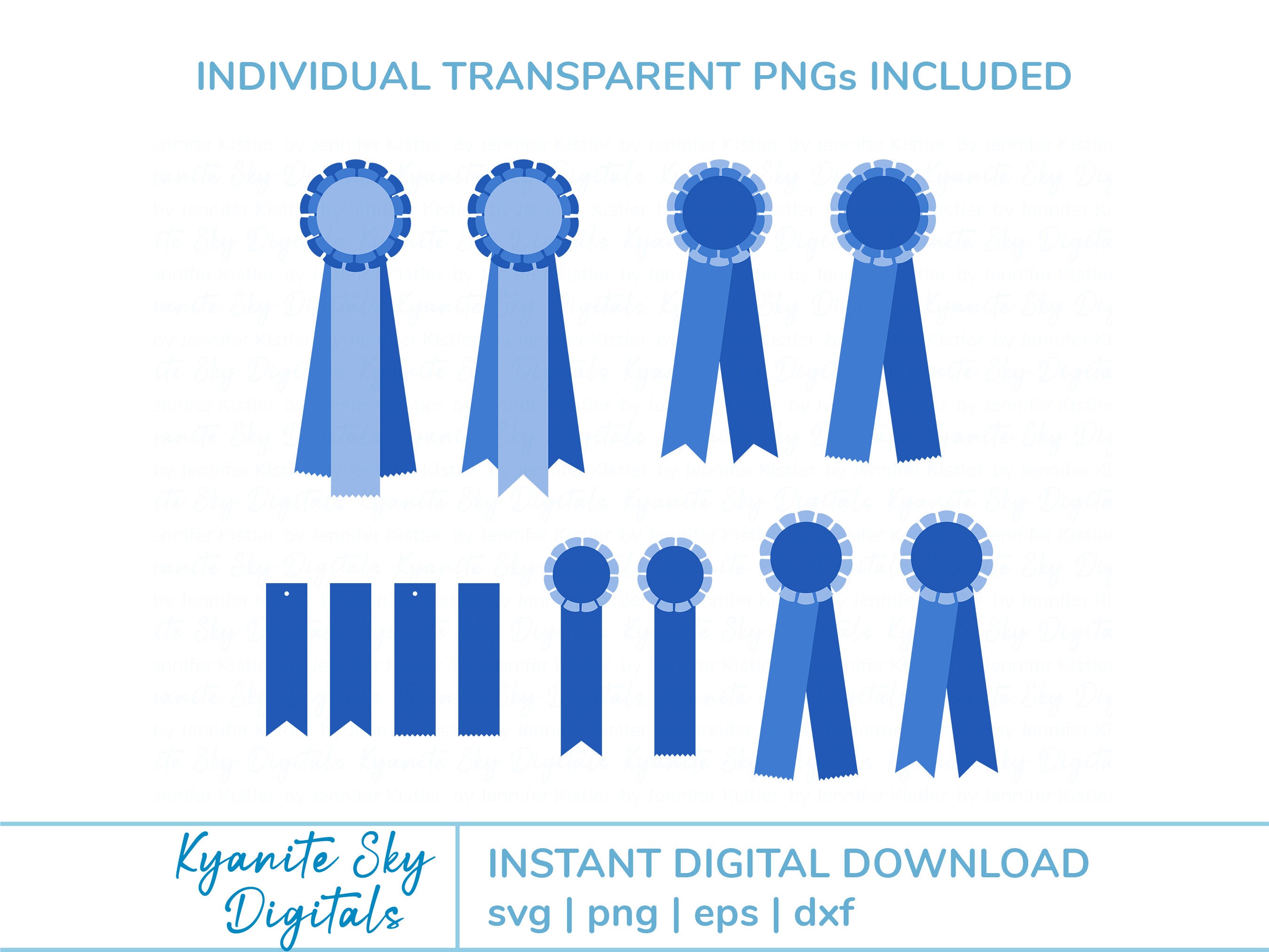 Award Ribbon SVG Bundle, 2D Layered Cut Files Flat Paper Rosette Ribbon ...