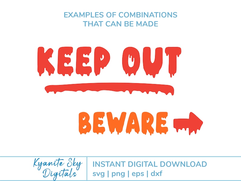 Beware Danger Keep Out SVG Bundle Words for Party Decor, Boy Sign Poster, Halloween Decor ...