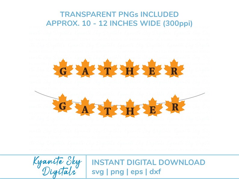 Fall Garland SVG Gather Autumn Leaves Paper Garland, Bunting for Fall ...