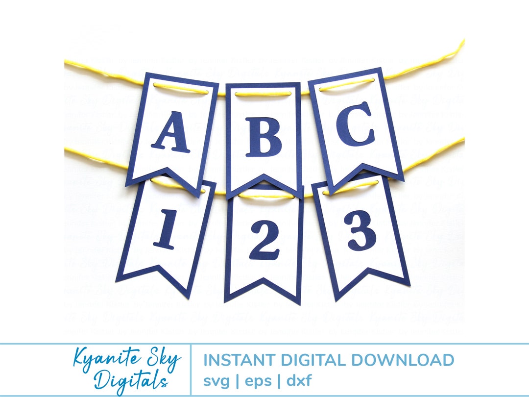 Banner Bunting Kit SVG 2-layer DIY Garland Alphabet Letters Numbers ...