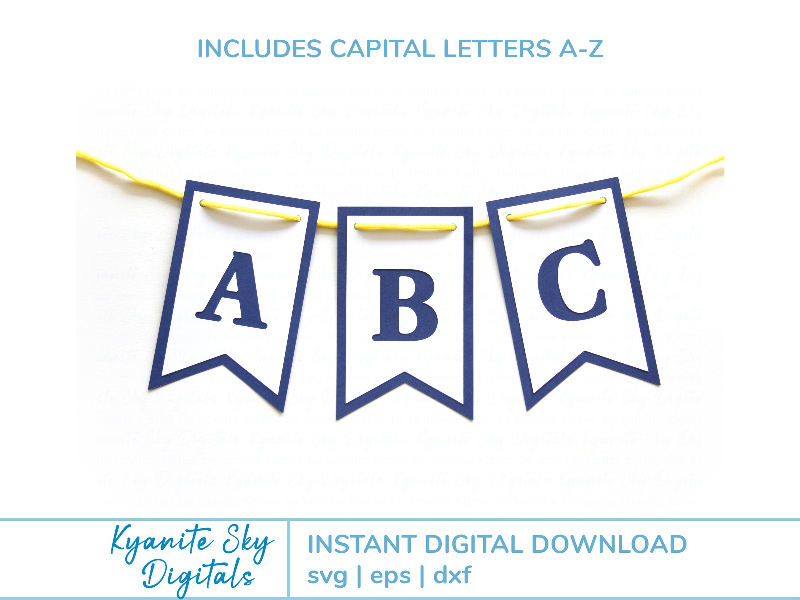 Banner Bunting Kit SVG 2-layer DIY Garland Alphabet Letters Numbers ...