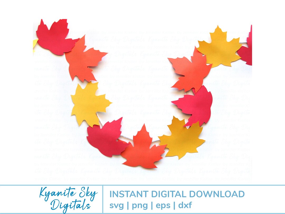 SVG File Fall Leaves Bunting, Autumn Leaf Paper Garland, Bonus Clipart ...