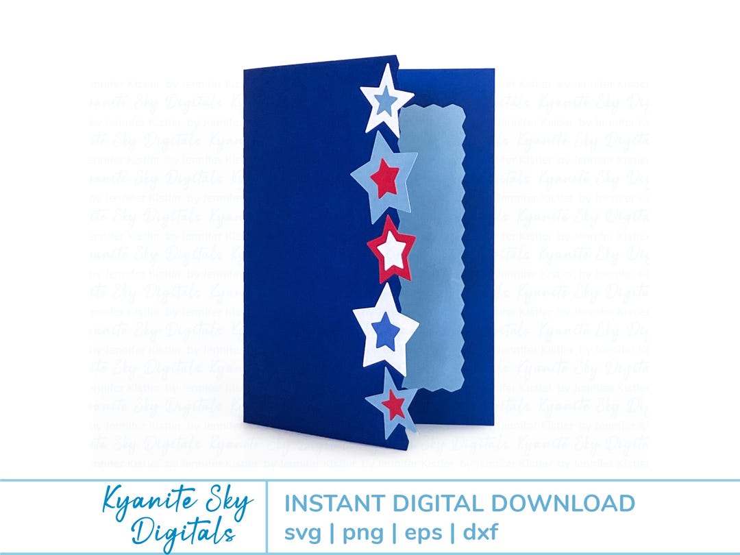 Patriotic Stars Card SVG, 4th of July Holiday, Military Veteran, Star ...