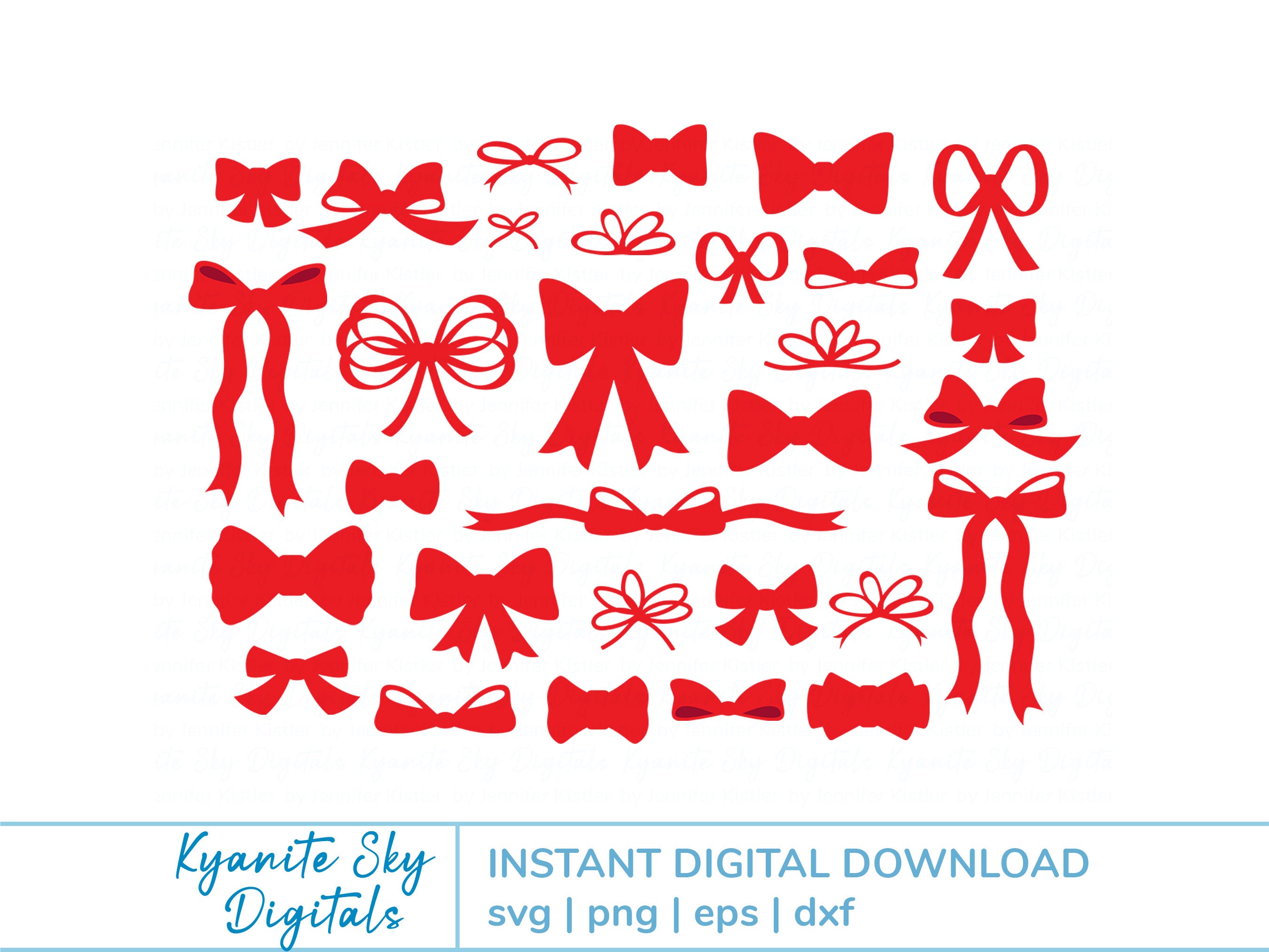 Cute Bows SVG Bundle, Cut Files to Make Flat 2-D Bow Shapes From Vinyl ...