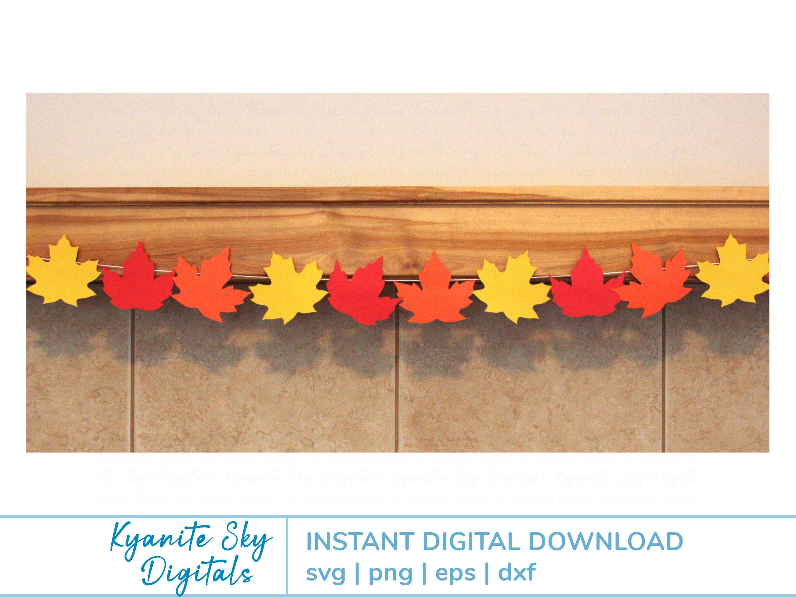Autumn Leaf Banner SVG, Fall Leaves Garland, Seasonal Home Decor Paper ...