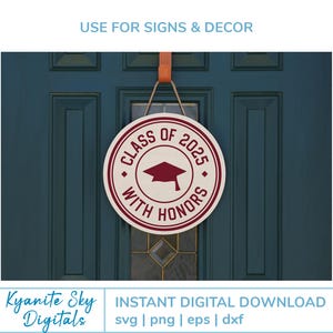 2025 Grad With Honors SVG Files, Graduation Round Seal, Stamp of ...