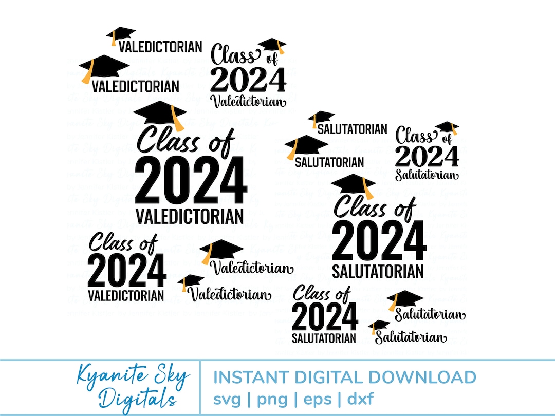 Grad 2024 SVG Bundle Valedictorian Salutatorian Cut Files for Shirt ...