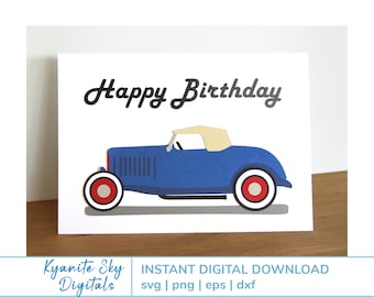 Hot Rod Birthday Card - Etsy