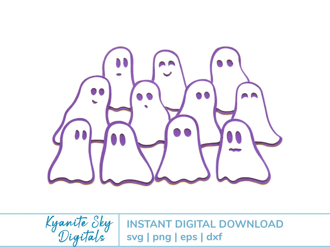 SVG Halloween Layered Ghosts Bundle, Cute Sheet Ghosts for Halloween ...