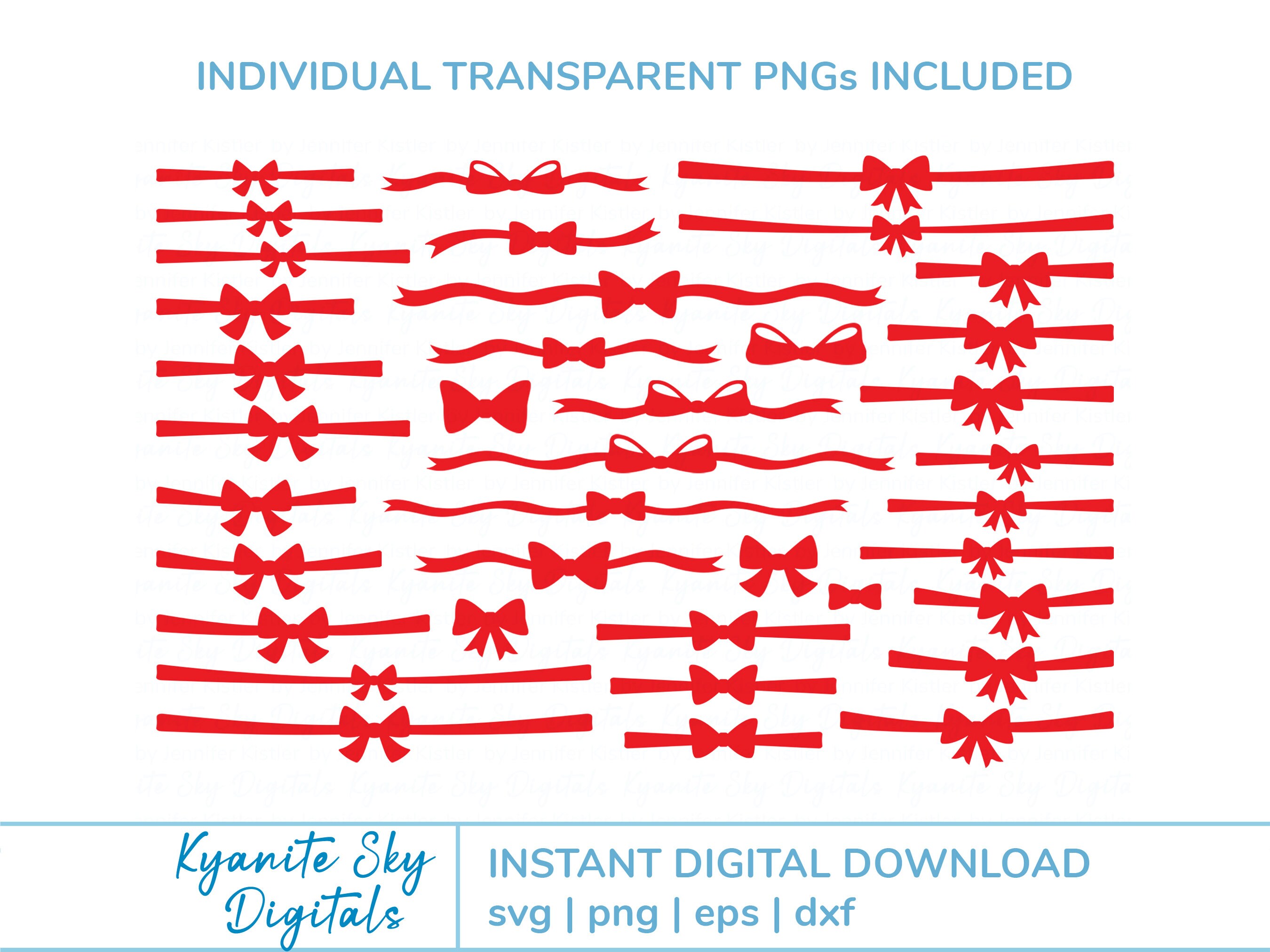 Bow Borders SVG Bundle, Ribbon Dividers Ribbon Borders Cut Files for ...
