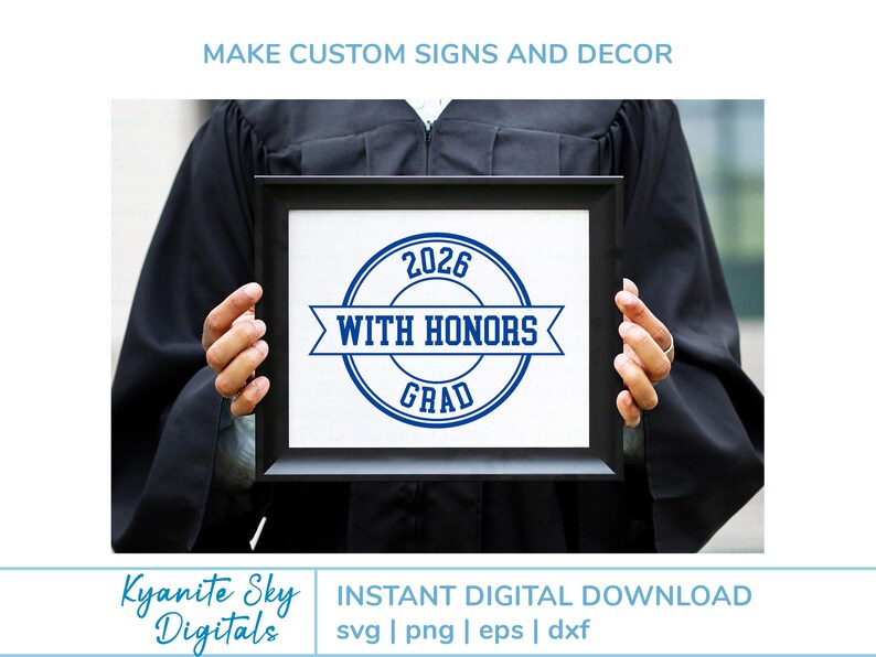 SVG Files 2026 Grad With Honors, Graduation Round Seal, Class of 2026 ...