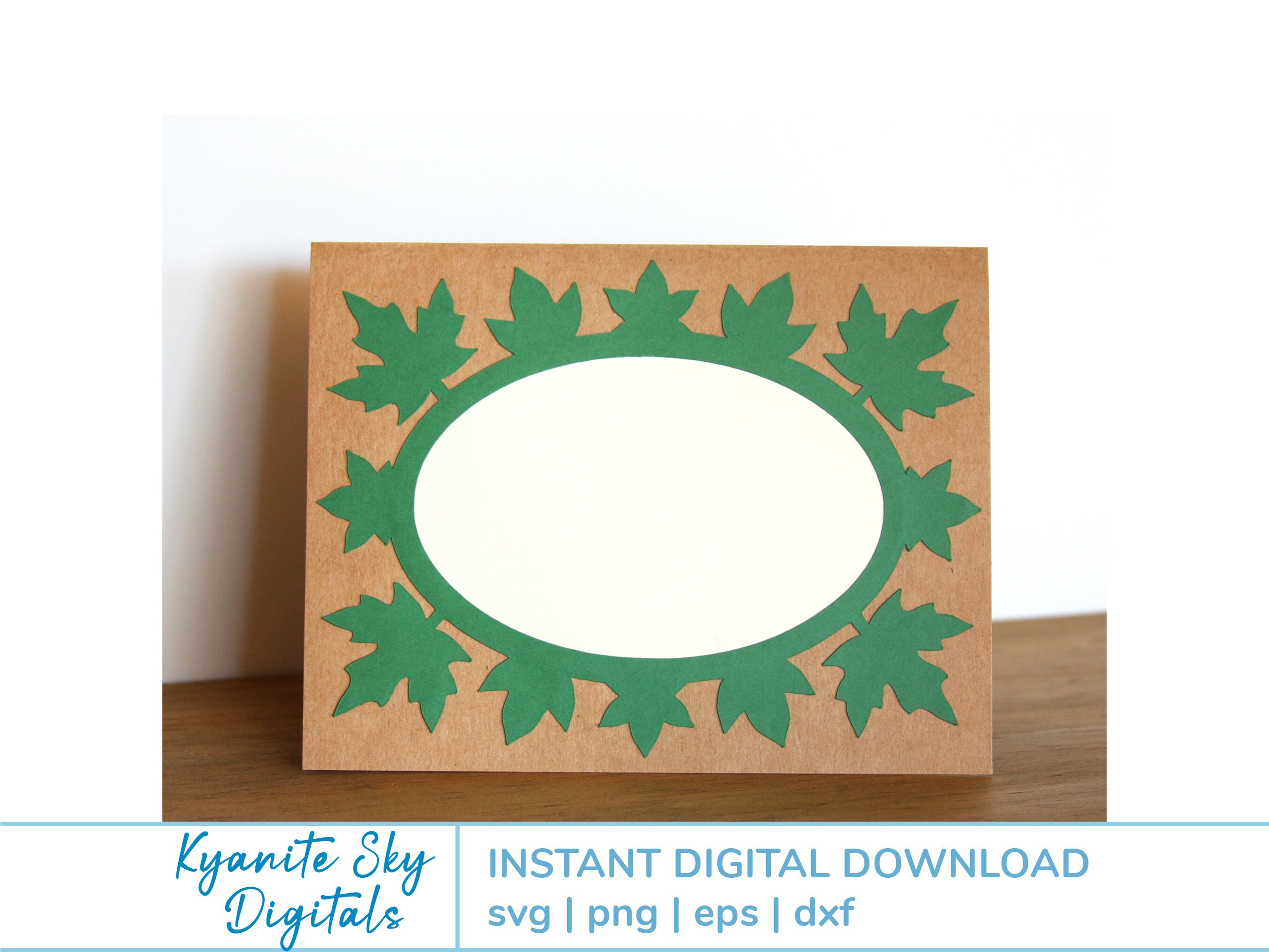 SVG Leaf Frames Two Styles for Cards Sizes 5x7", 4.25x5.5" Fall Autumn ...