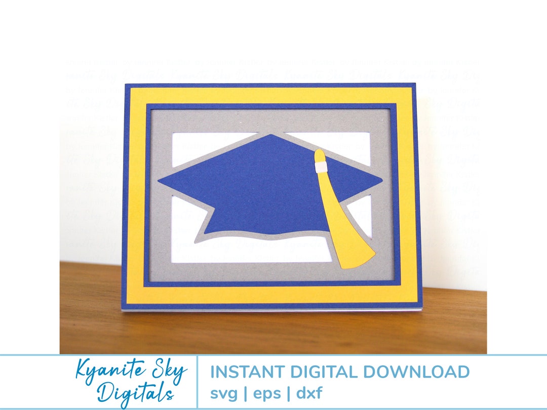 Grad Card SVG 3D Shadowbox Card Tunnel Card Cut Files A2 Graduation Cap ...