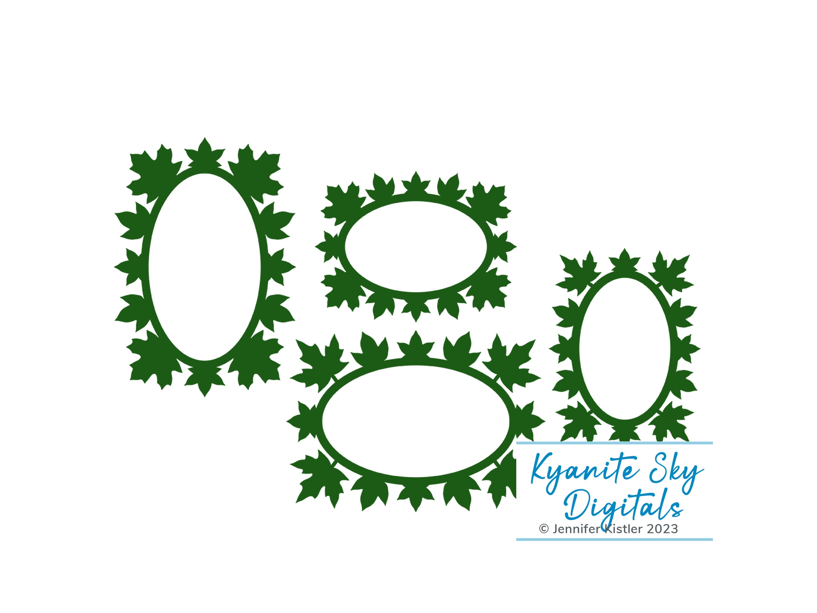 SVG Leaf Frames Two Styles for Cards Sizes 5x7, 4.25x5.5 Fall Autumn ...