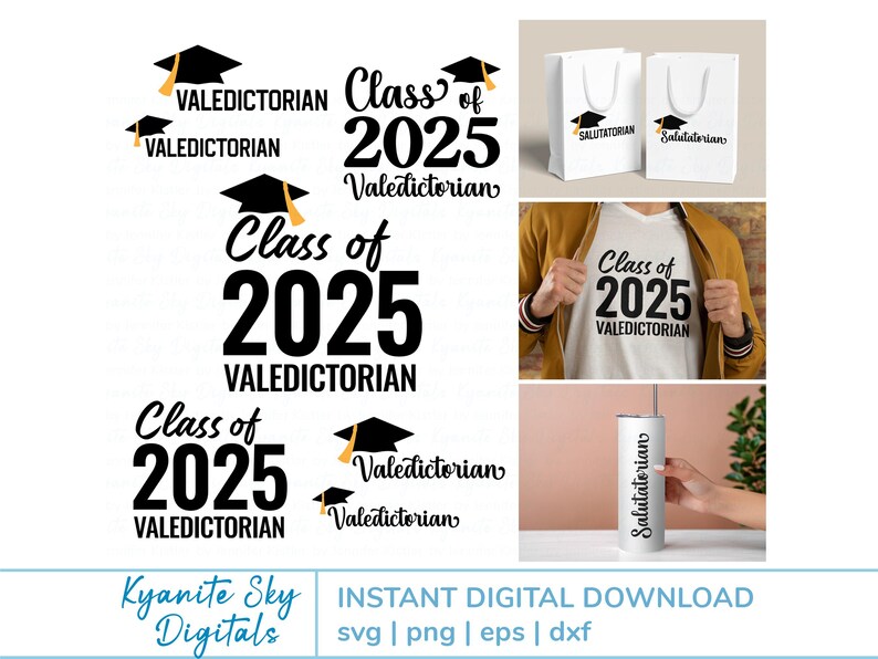 2025 Valedictorian Salutatorian Grad SVG Bundle Cut Files for Shirt ...