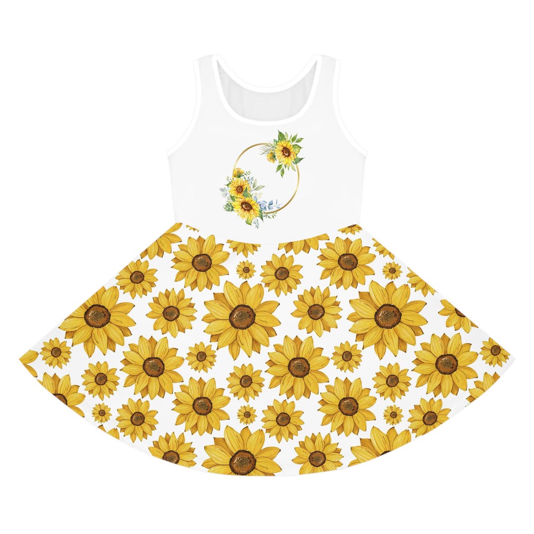Sunflower Sundress, Summer Dress for Girls, Floral Sleeveless Dress ...