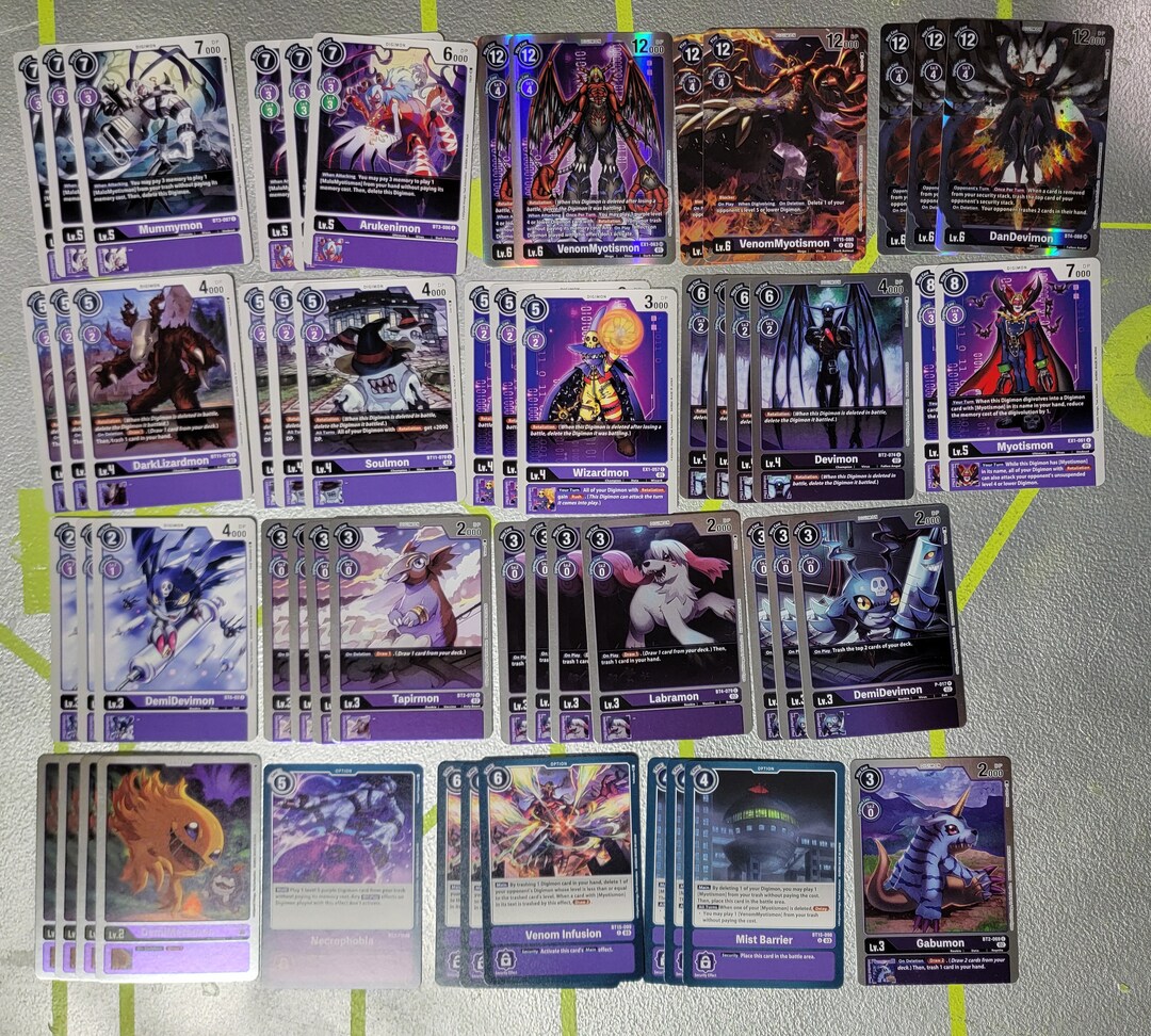 Venommyotismon/dandevimon Digimon Tcg Deck - Etsy