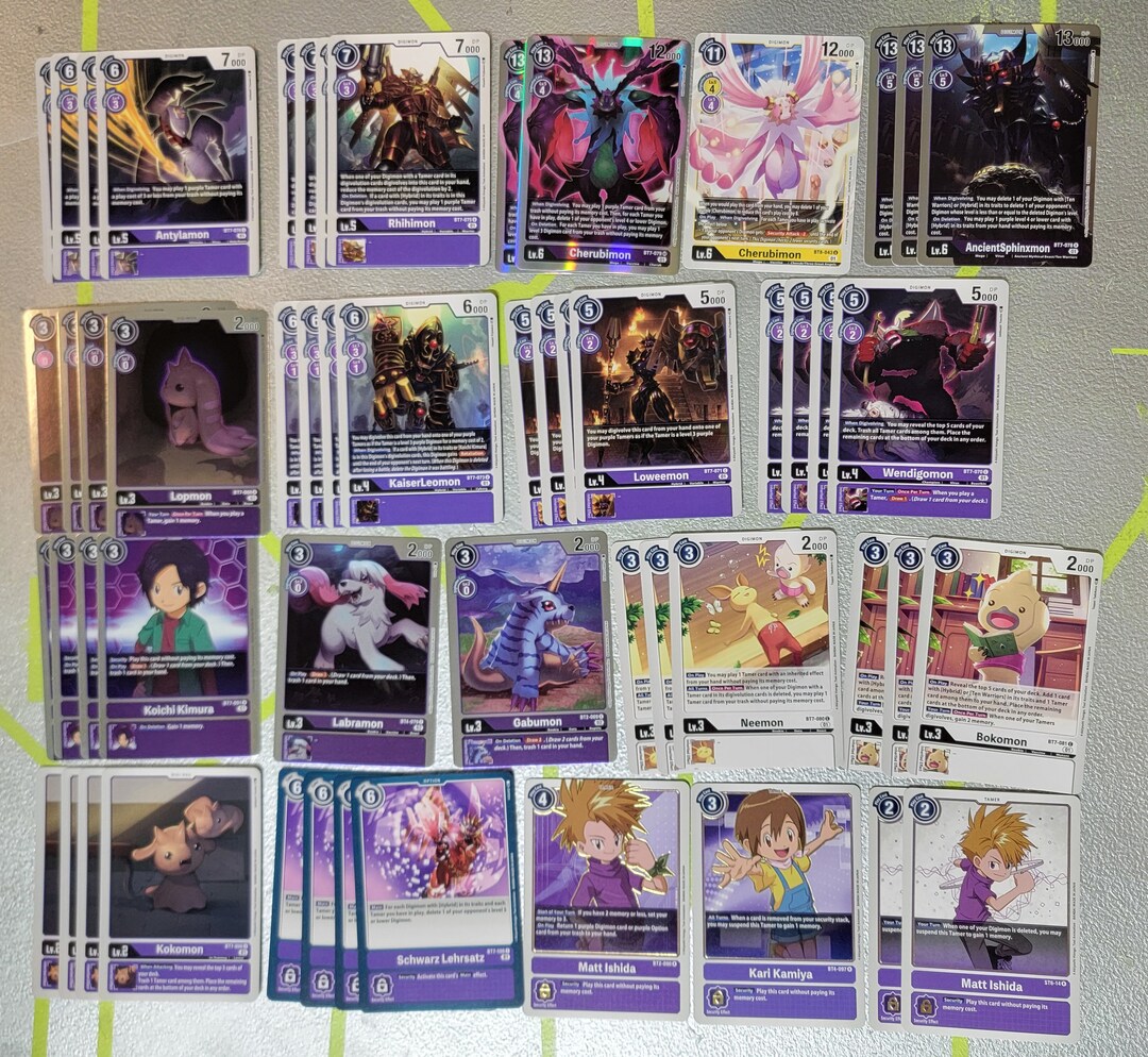 Purple Hybrids/cherubimon Digimon Tcg Deck - Etsy