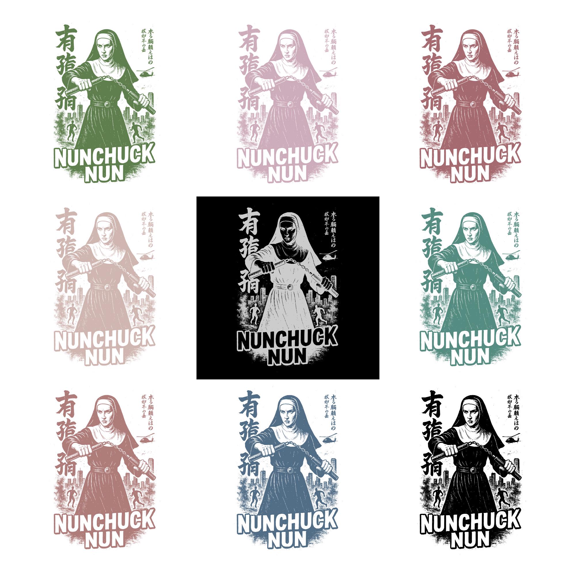 Nunchuck Nun T-shirt Design PNG SVG - Funny Nun Martial Arts Quote ...