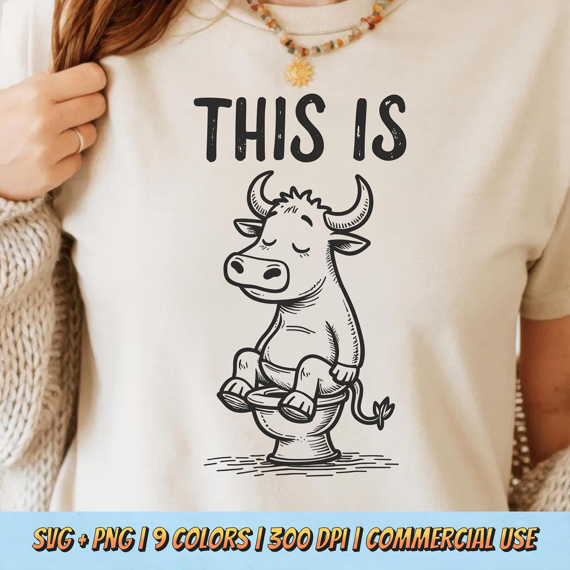 This is Bullsh*t Toilet PNG SVG - Funny Bull Bathroom Humor Animal ...