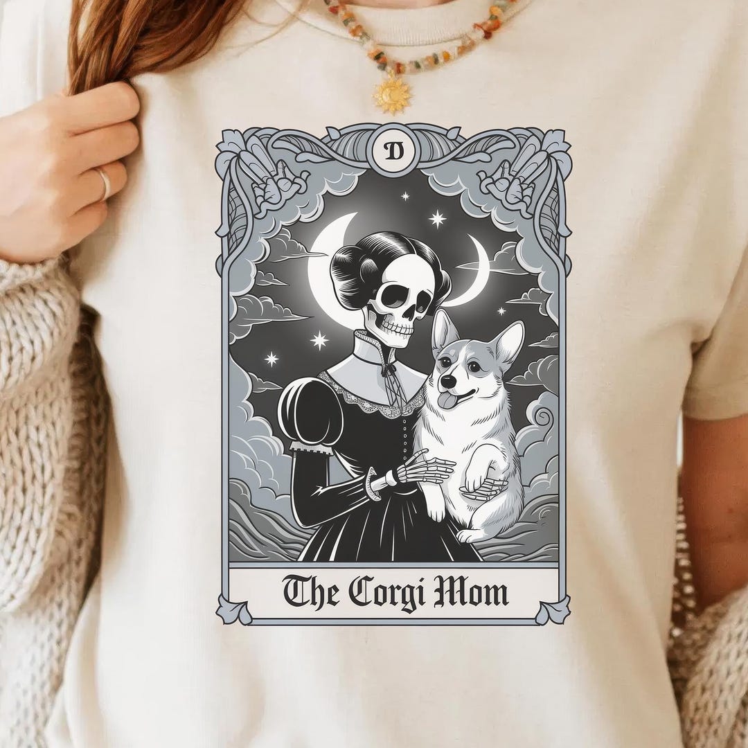 The Corgi Mom PNG - Gothic Skeleton Dog Clipart, Victorian Pet ...