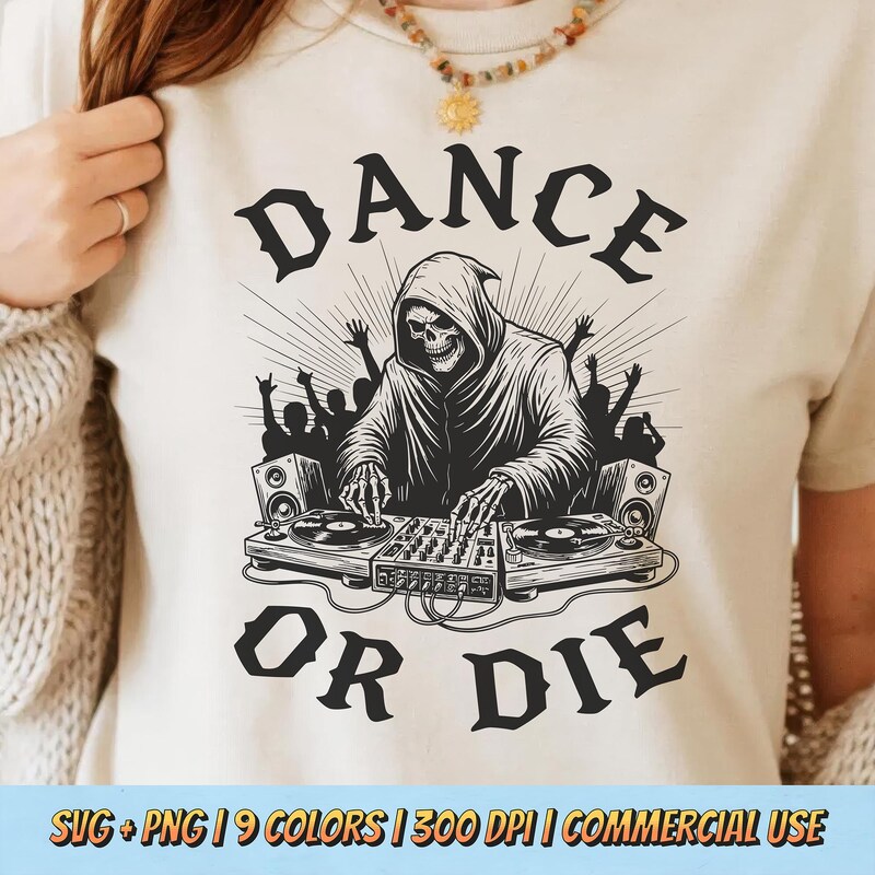 Skeleton Dj Graphic Tee - Etsy